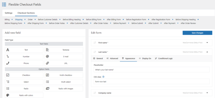 Flexible Checkout Fields - WooCommerce Checkout Field Editor