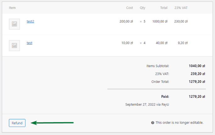 How to make a full and partial refund in WooCommerce?