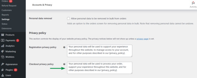 Woocommercecheckout Settings Shortcode And Configuration