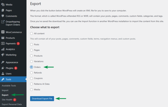 How To Export Orders From Woocommerce To Csv Xml Or Json