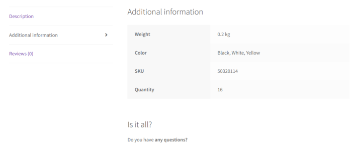 WooCommerce additional information - a quick guide